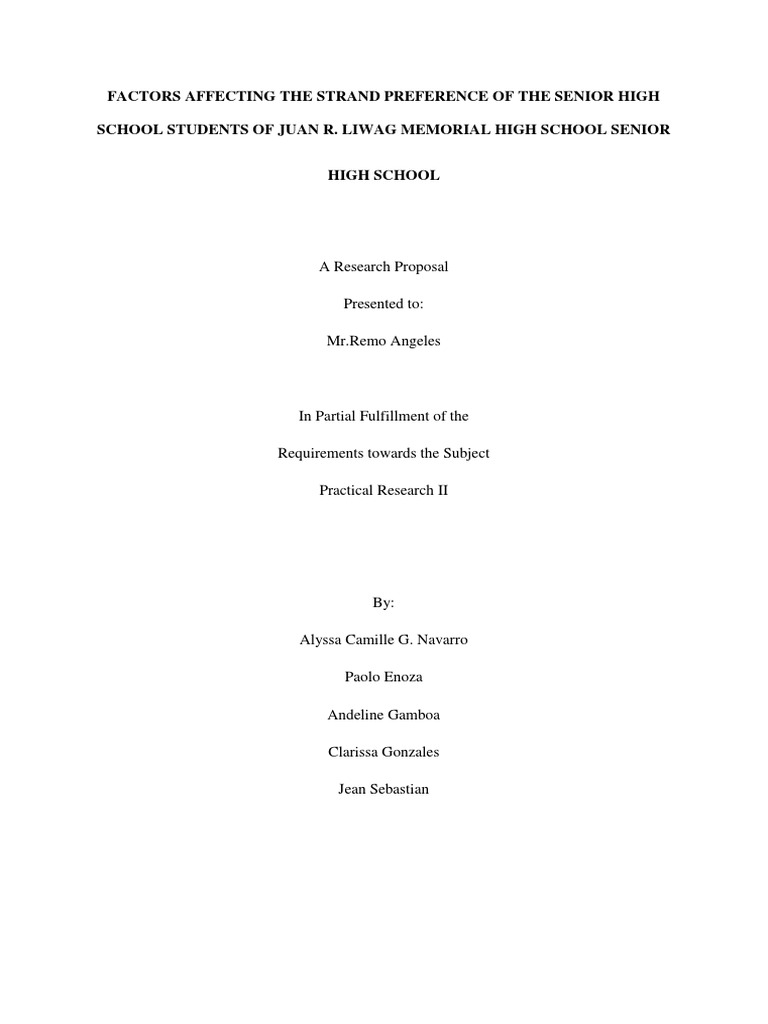 Factors Affecting The Strand Preference of The Senior High School ...