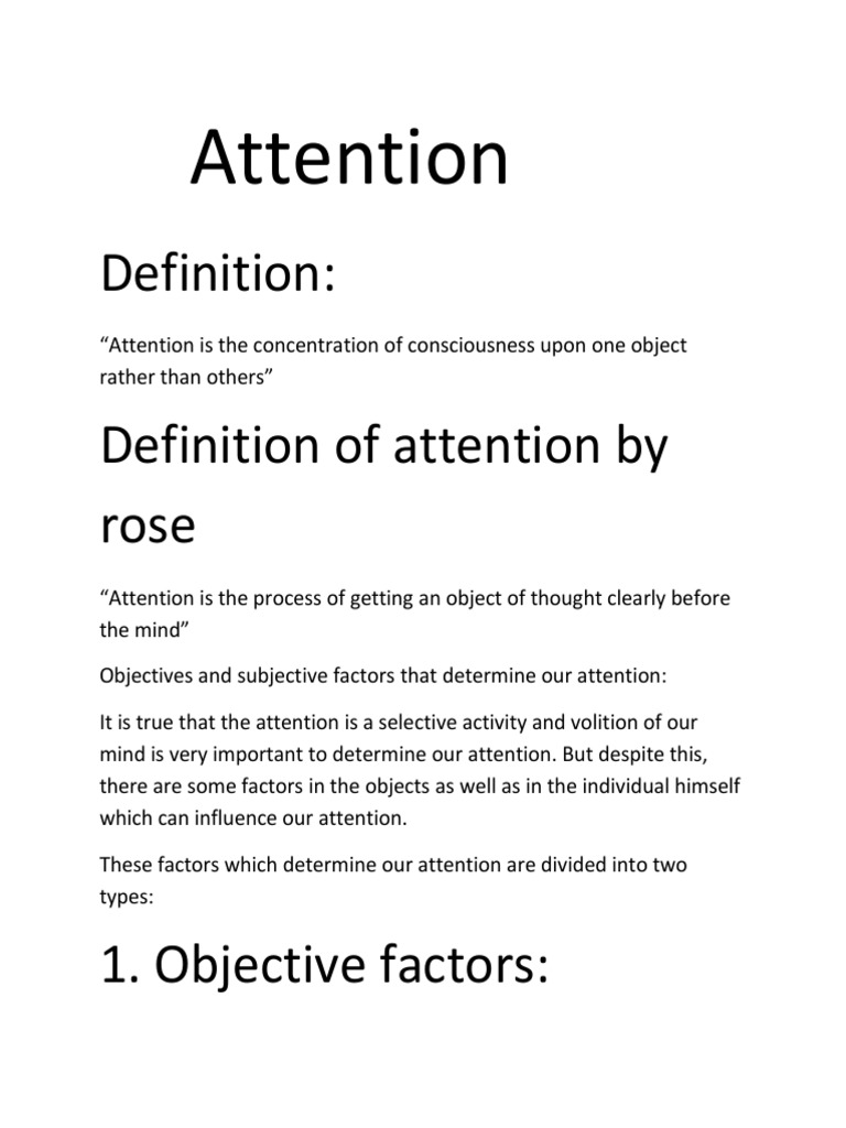 Attention in Psychology | PDF | Cognitive Neuroscience | Behavioral ...