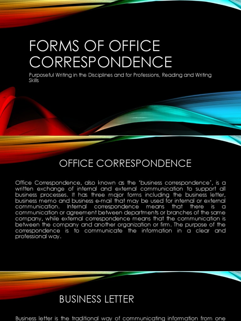 Forms of Office Correspondence | PDF | Communication | Business