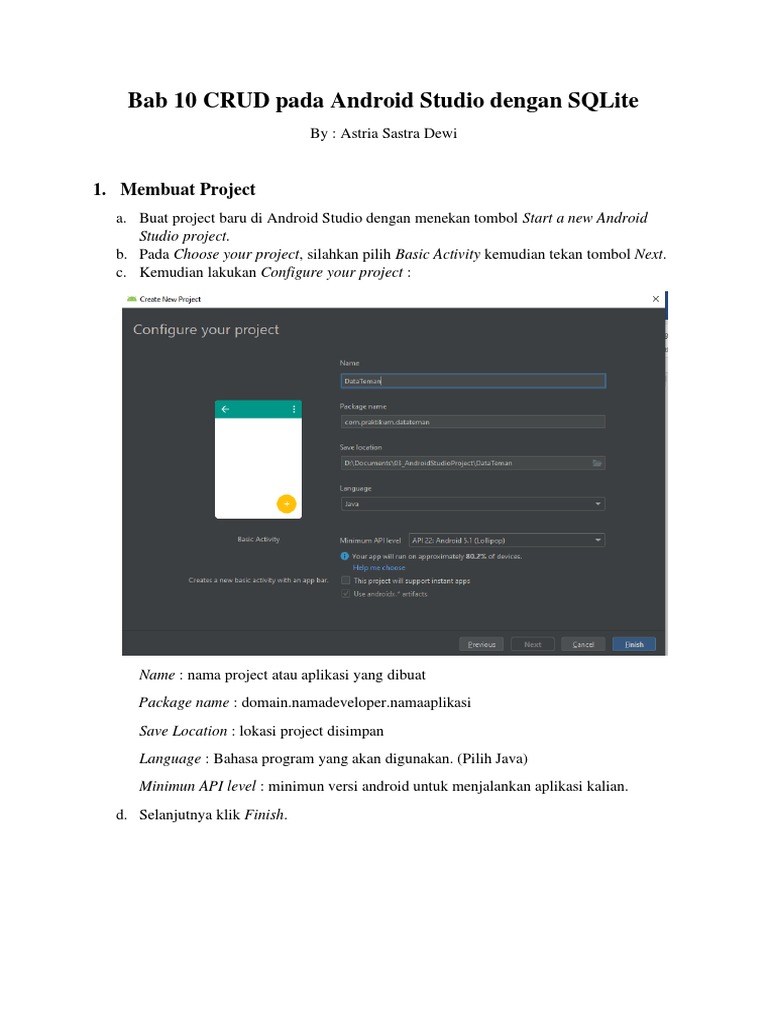 Bab 10 CRUD Pada Android Studio Dengan SQLite | PDF