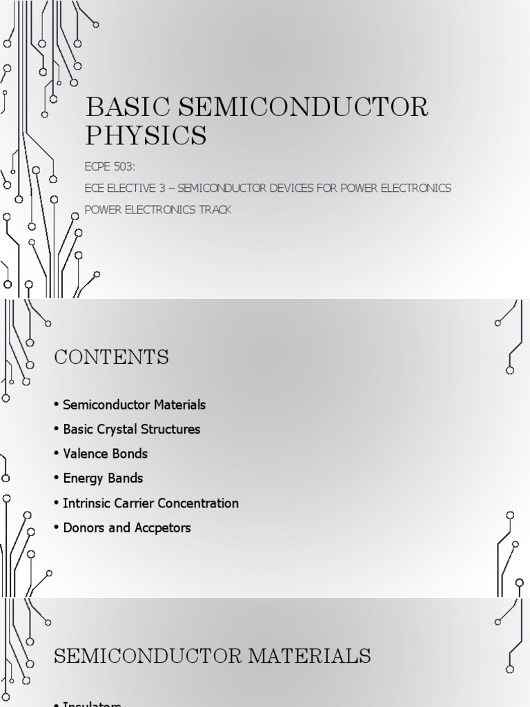 Basic Semiconductor Physics | PDF