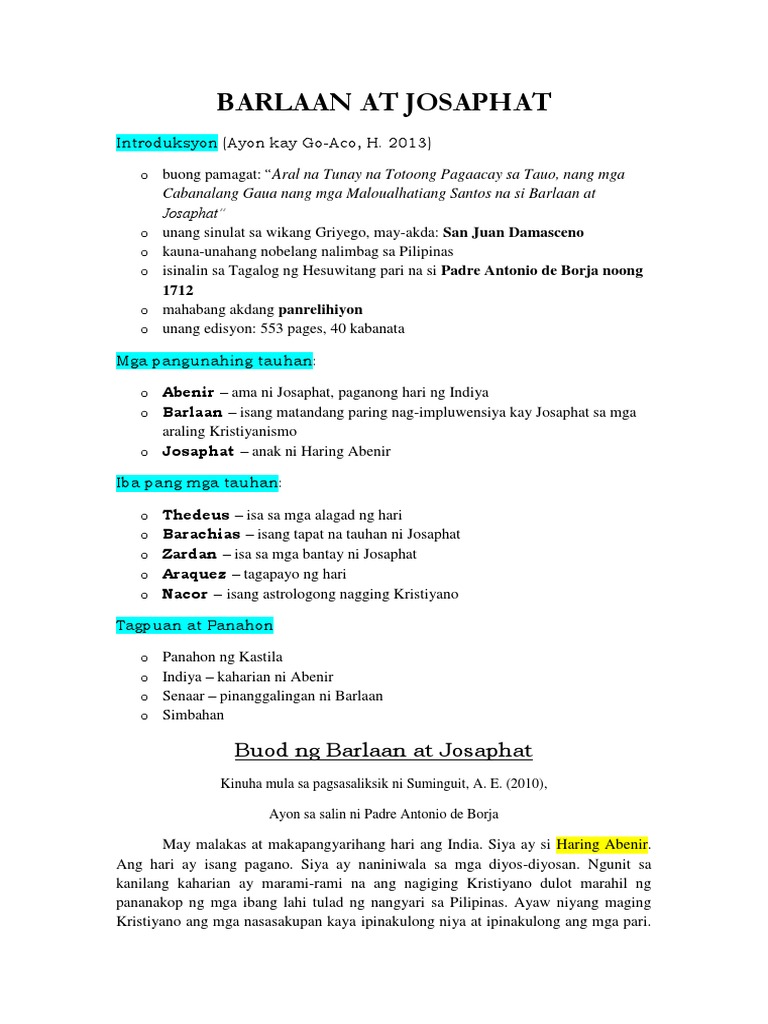 Barlaan at Josaphat | PDF