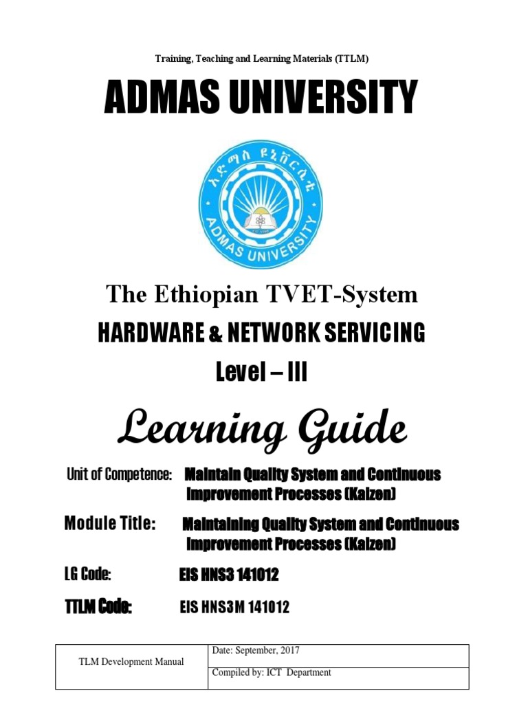 Learning Guides For Apply Continuous Improvement Processes (Kaizen ...