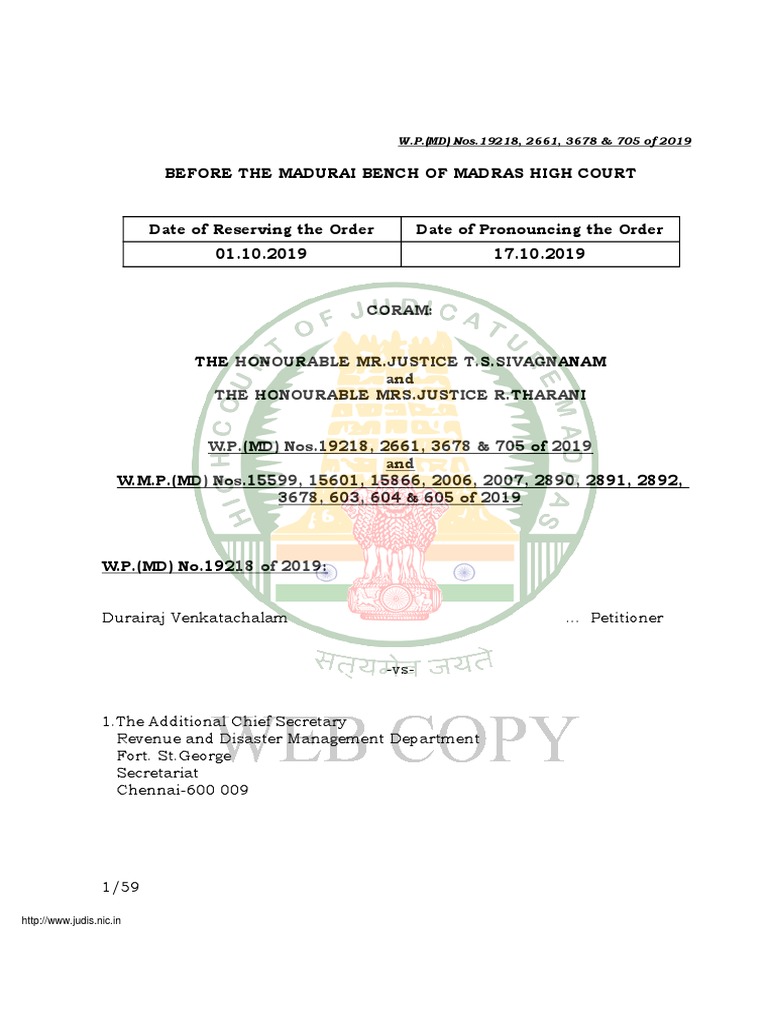 Highcourt Order | PDF | Supreme Court Of India | Supreme Courts