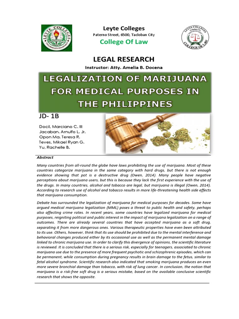 Legalization of Marijuana For Medical Purposes in The Philippines | PDF ...