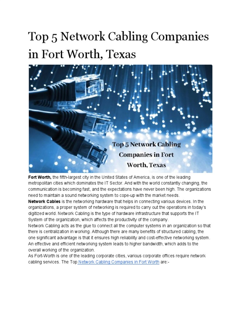 Top 5 Network Cabling Companies in Fort Worth, Texas | PDF ...
