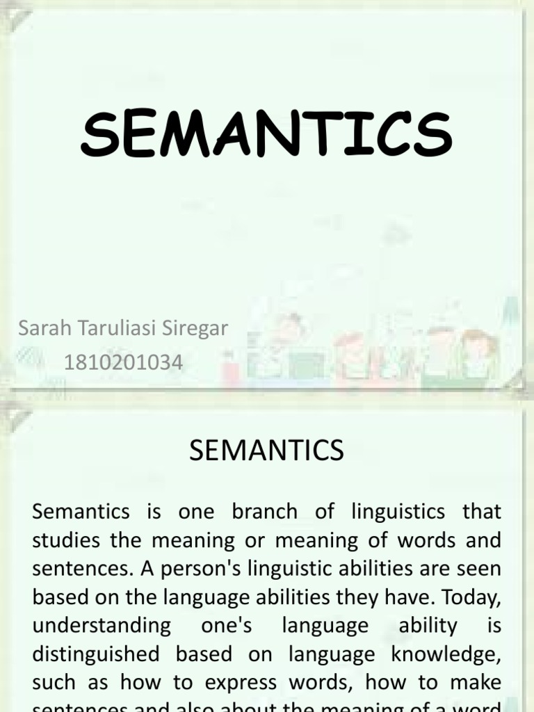 Semantics | PDF | Semantics | Hand