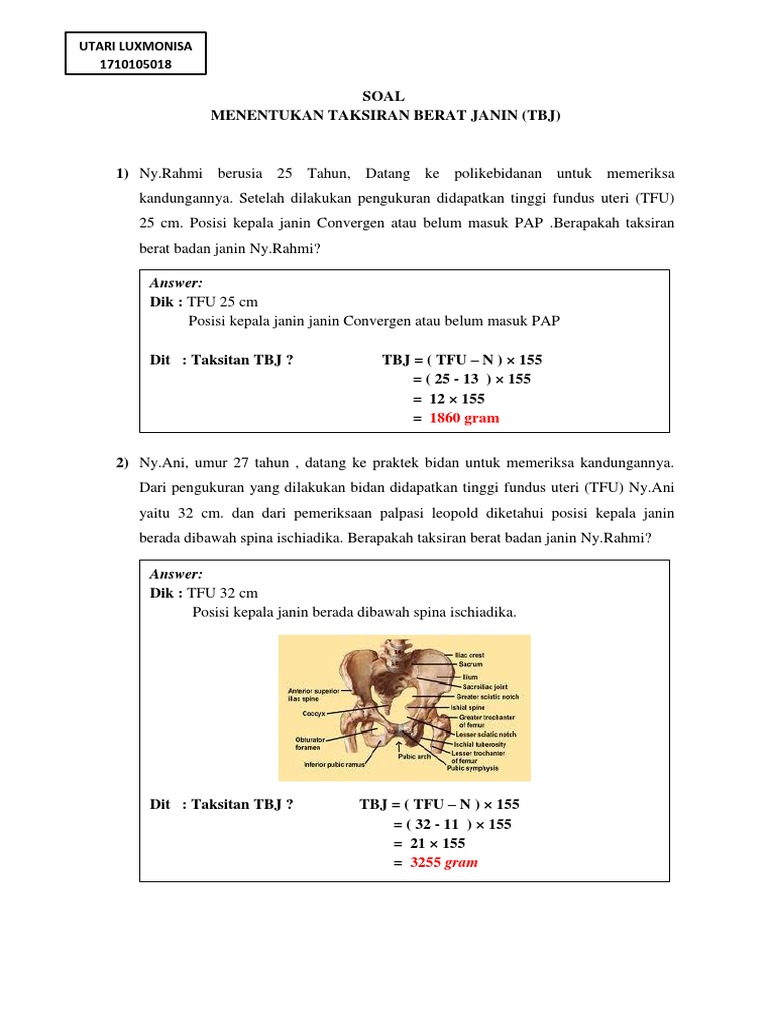 Taksiran Berat Janin Dua Pasien | PDF
