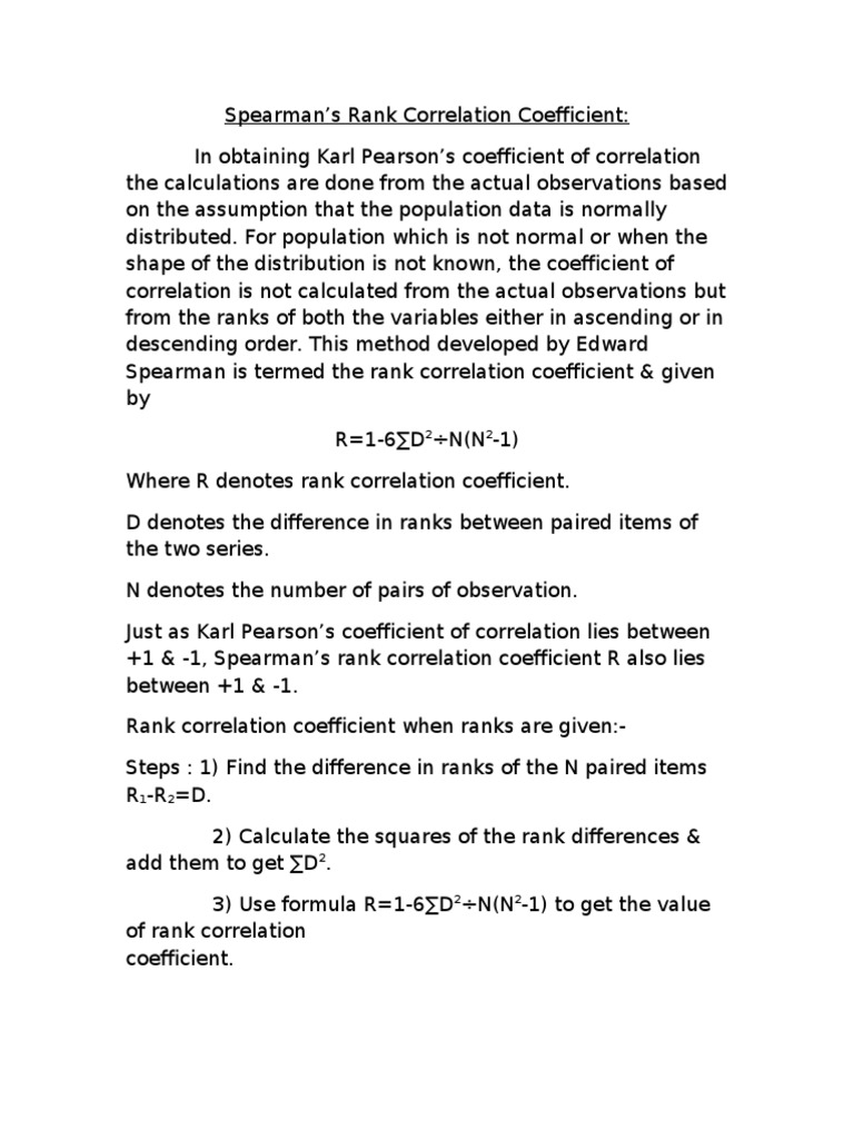 68617302-Spermans-Rank-Correlation Solved Examples | PDF | Spearman's ...