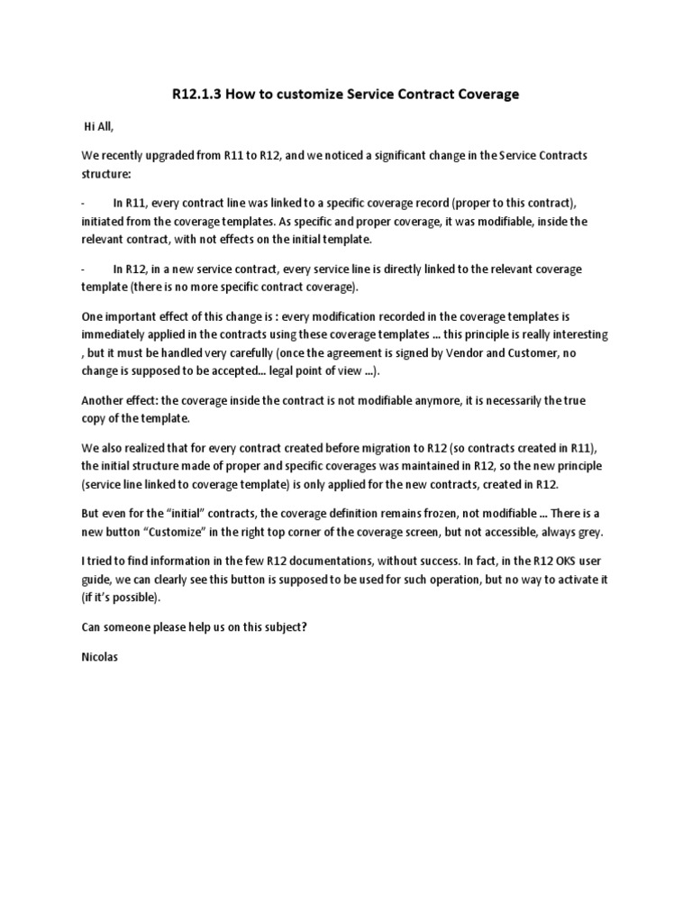 024 - R12.1.3 How To Customize Service Contract Coverage | PDF | Menu ...