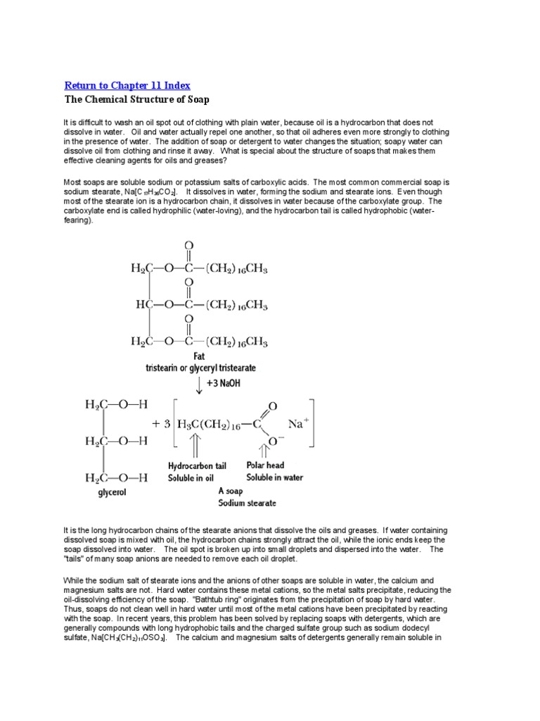 The Chemical Structure of Soap: Return To Chapter 11 Index | PDF ...