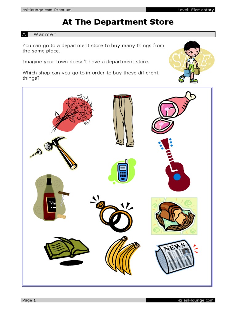1L9 at The Department Store Sample PDF | PDF | Retail | Vocabulary