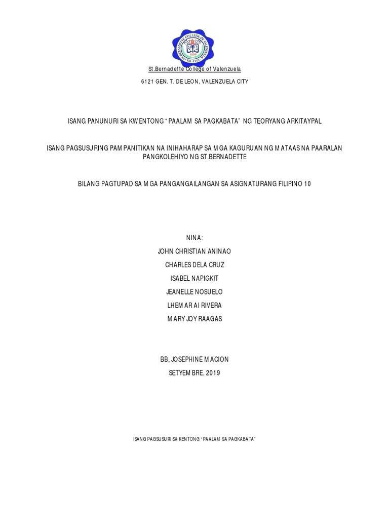 Filipino Project | PDF