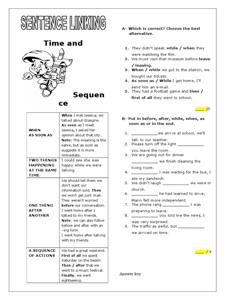 Sentence Linking Time and Sequence | PDF