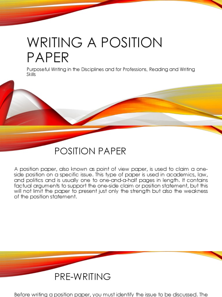 Writing a Position Paper Guide | PDF | Argument | Science