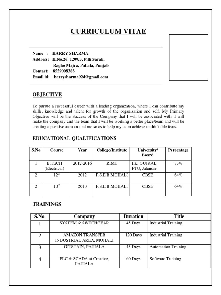 Harry Sharma's CV Overview | PDF