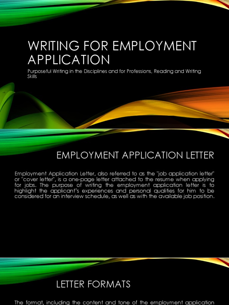 Writing For Employment Application | Download Free PDF | Résumé | Paragraph