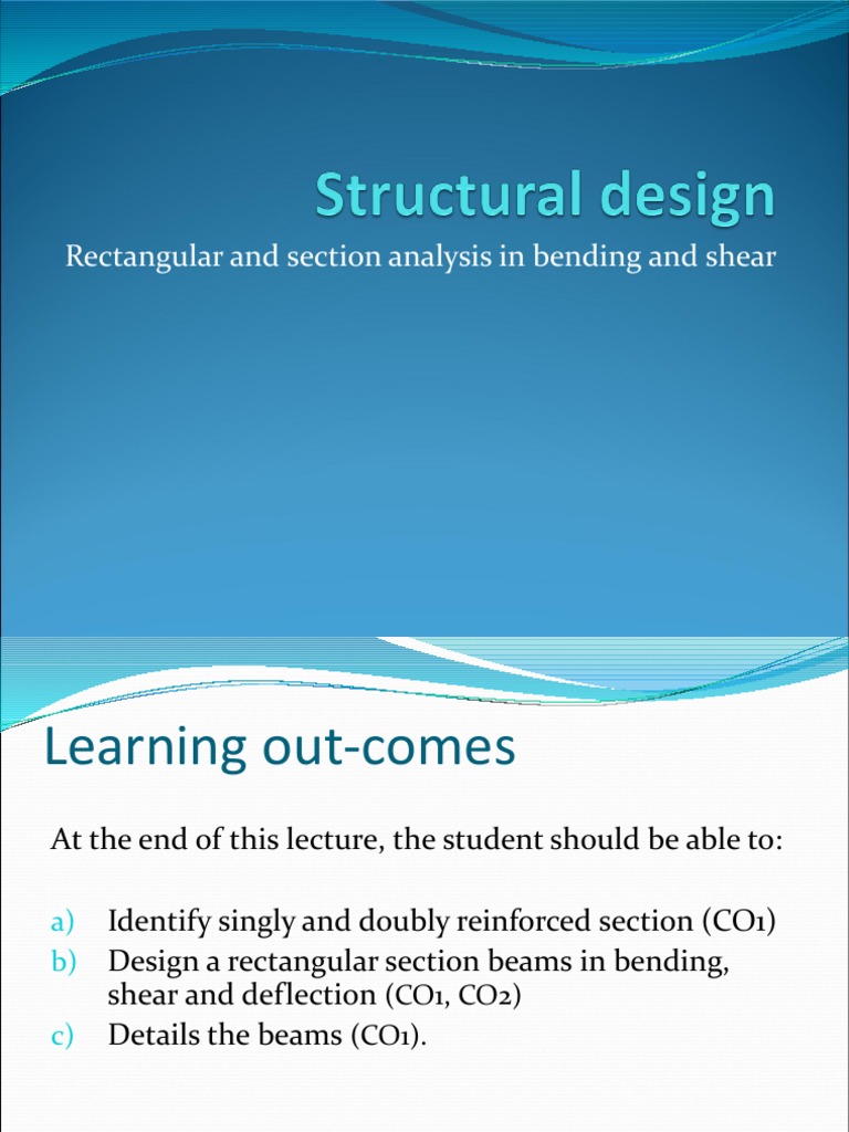 Week 4 N 5 Design Of Rectangular Beam Section Pdf Bending Beam