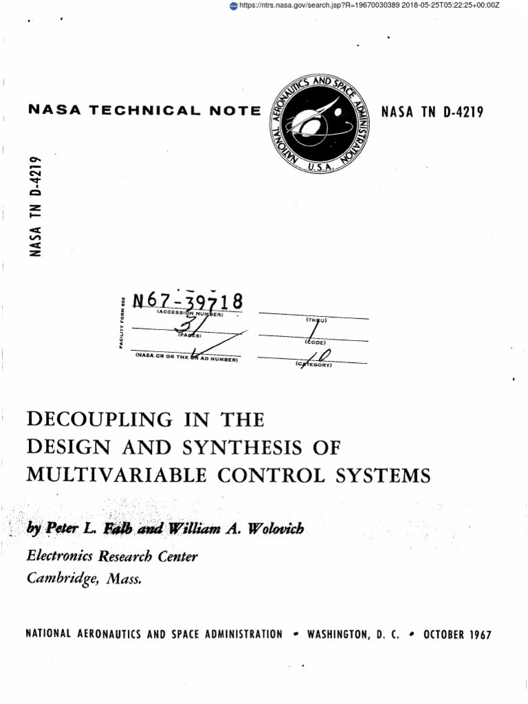 Decoupling In Multivariable Systems Pdf Pdf Matrix Mathematics Control Theory