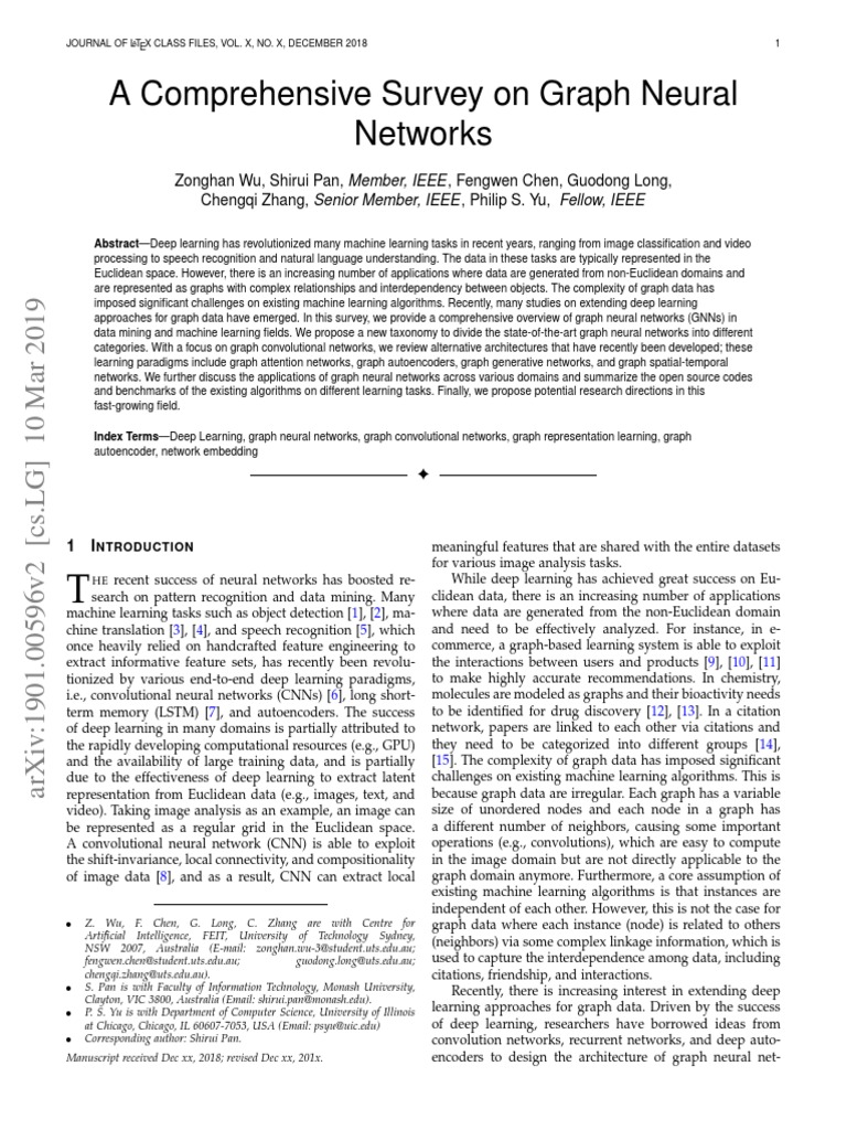 A Comprehensive Survey of Graph Neural Networks PDF | Download Free PDF | Deep Learning ...