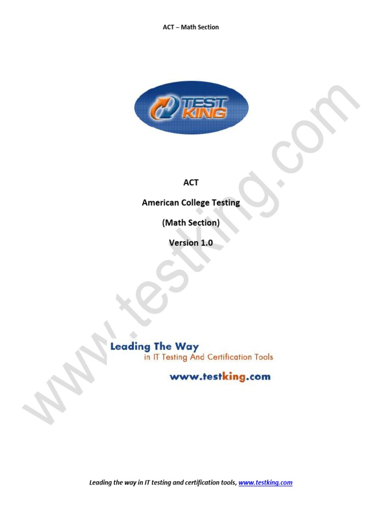 ACT Math Section 1-0 | PDF | Triangle | Area