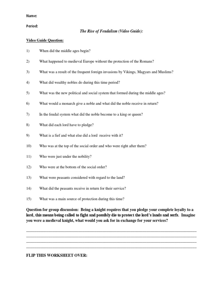 Feudalism & Knights: A Study Guide | PDF | Knight | Feudalism