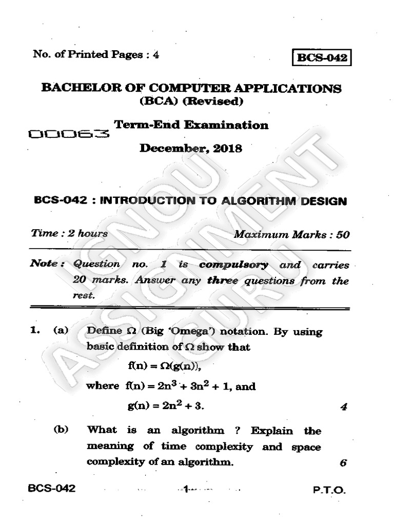 006 - BCS-042 D18 - Compressed PDF | PDF | Computational Complexity ...