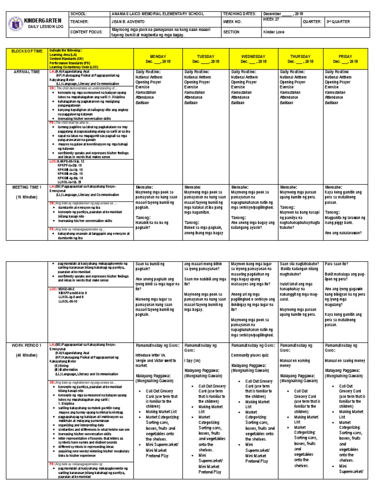 Kinder-Dll Week 27 Jean2018 | PDF
