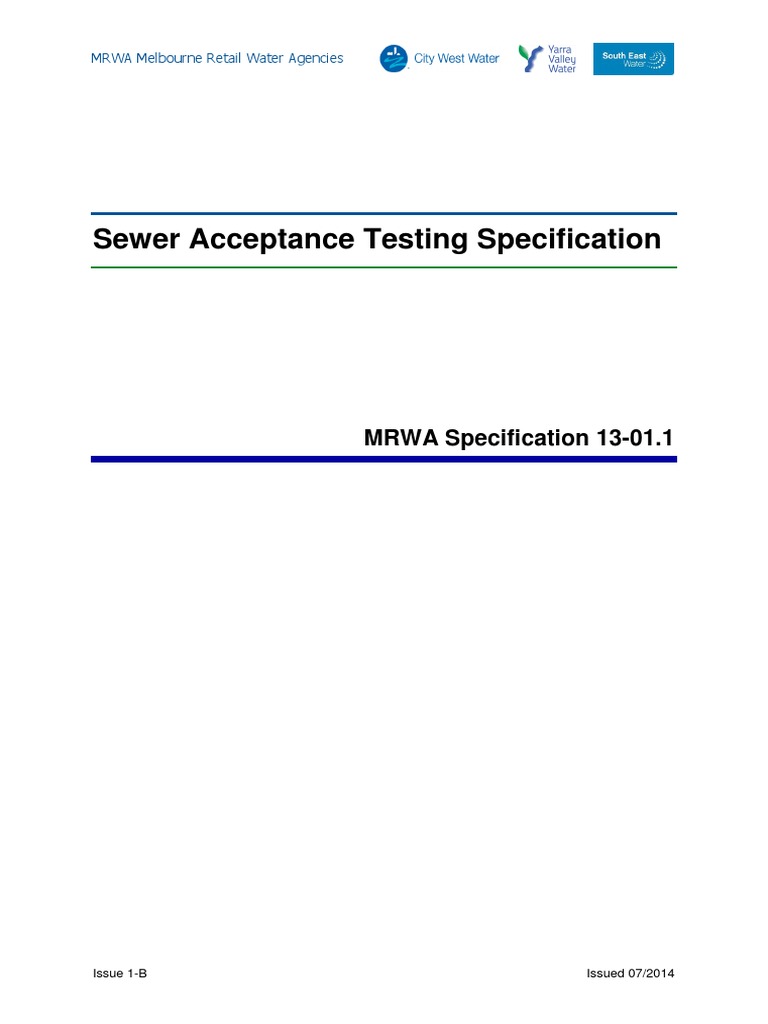 MRWA Sewer Acceptance Testing Specification 13-01.1 PDF | PDF ...