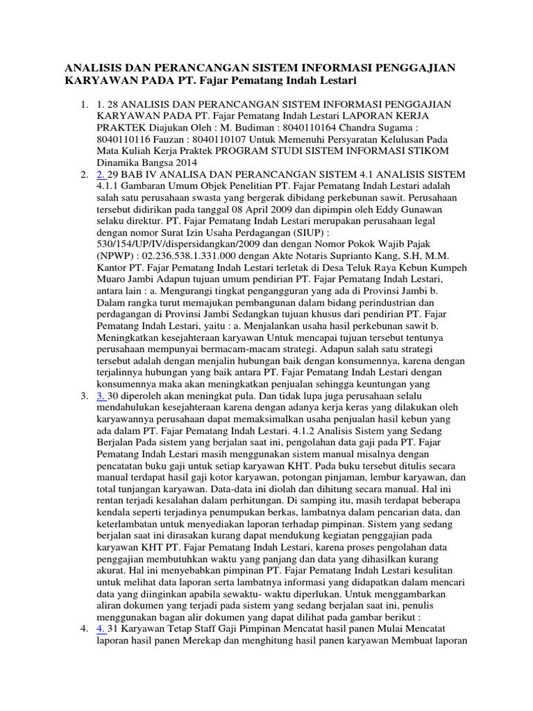 Analisis Dan Perancangan Sistem Informasi Penggajian Karyawan | PDF