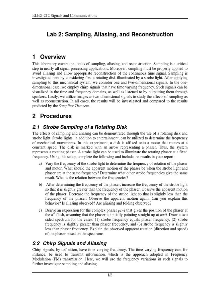 Lab 02 | PDF | Sampling (Signal Processing) | Spectral Density