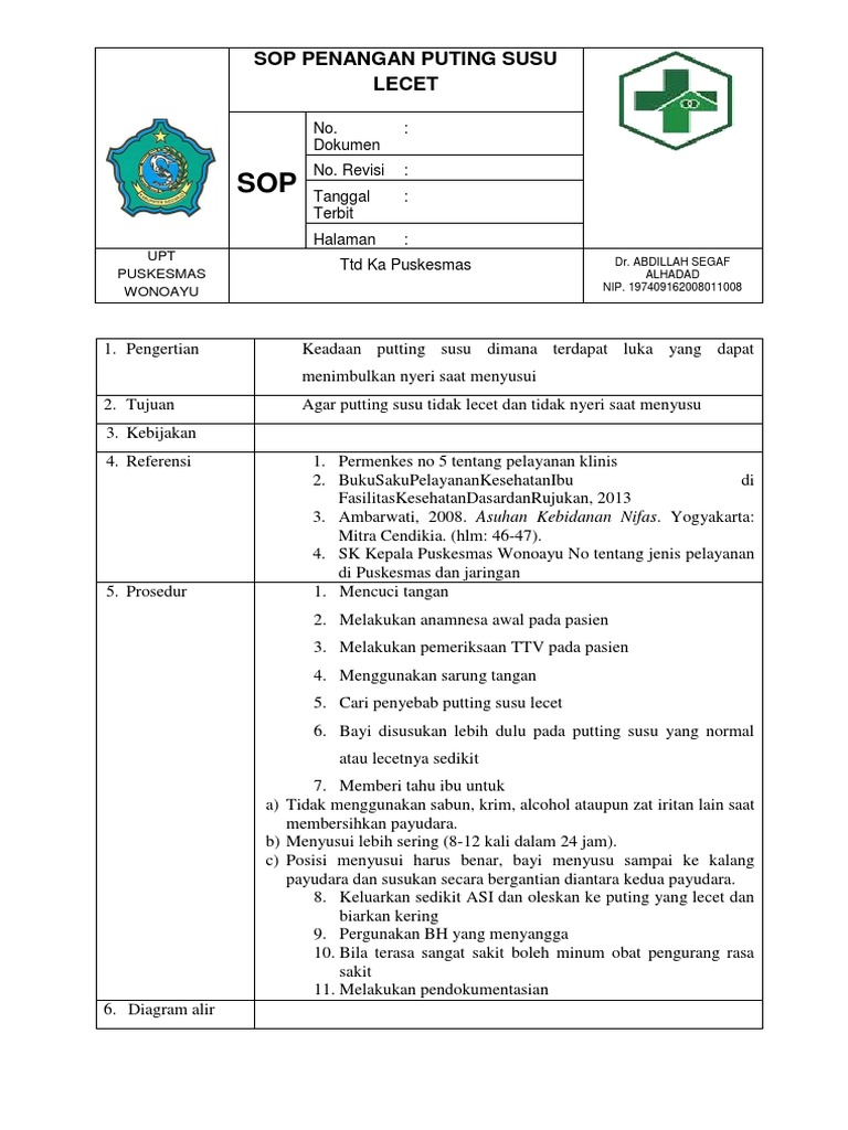 SOP Penanganan Puting Susu Lecet | PDF