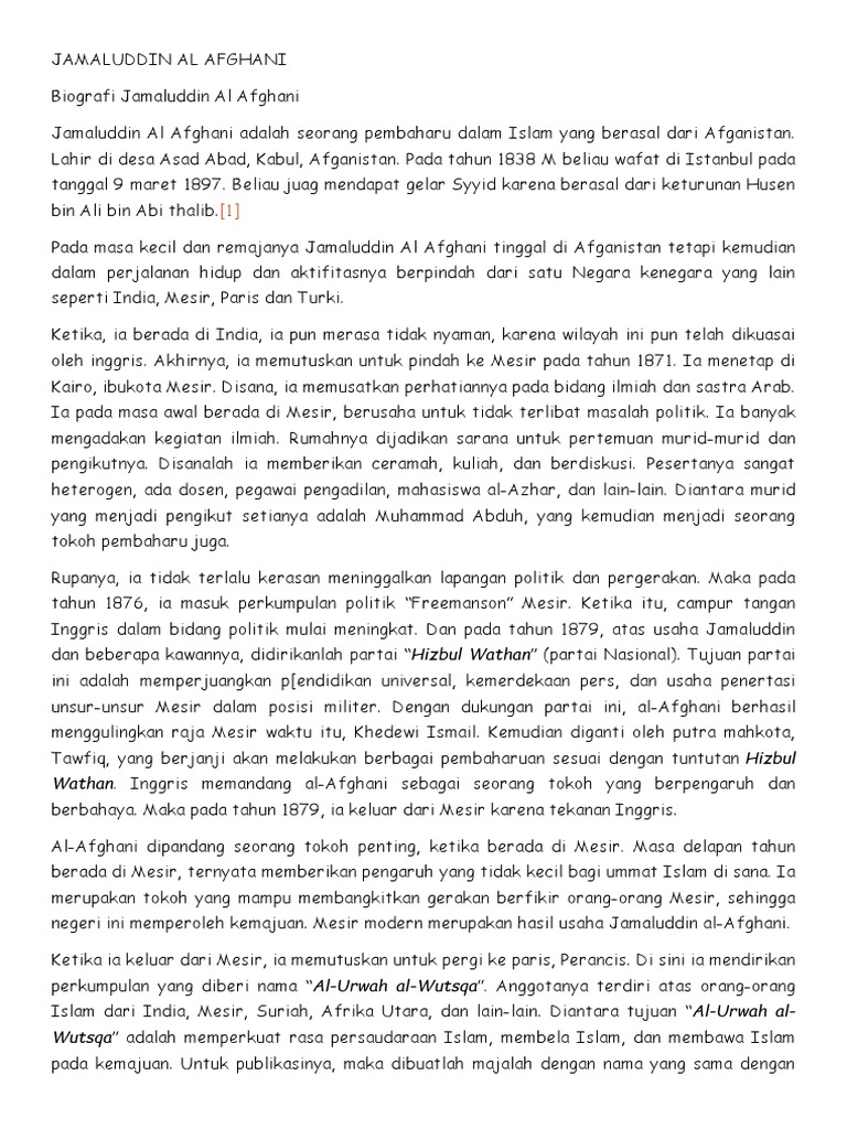 Jamaluddin Al Afghani | PDF