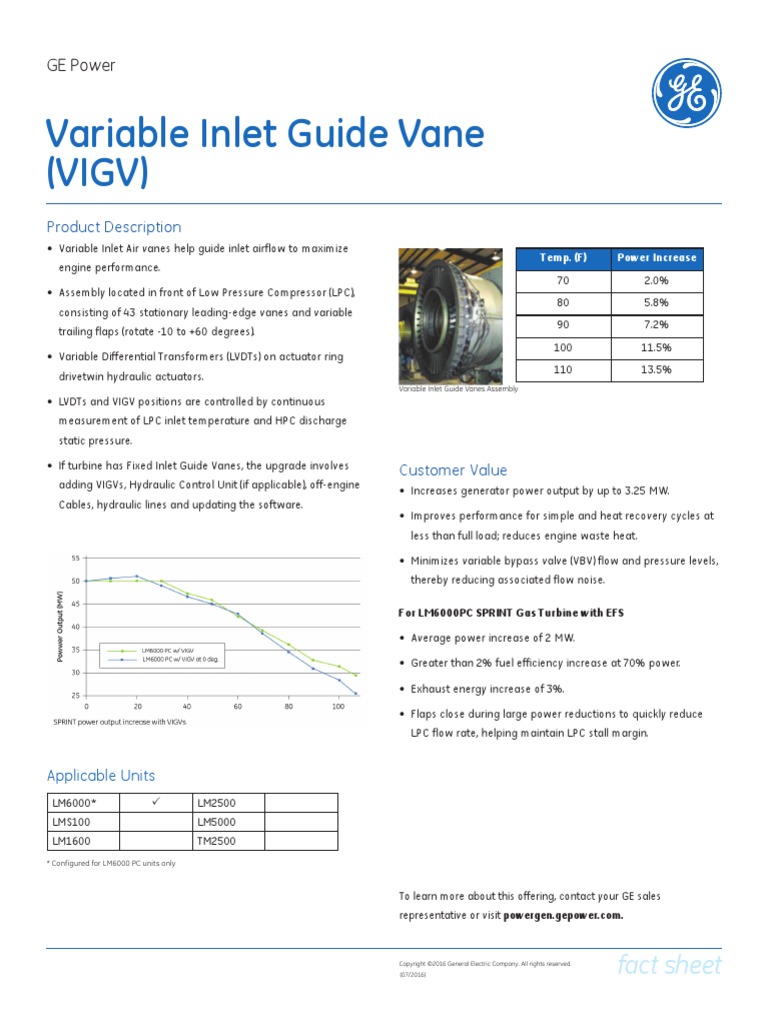 Fact Sheet Variable Inlet Guide Vane PDF | PDF | Turbine | Gas Turbine