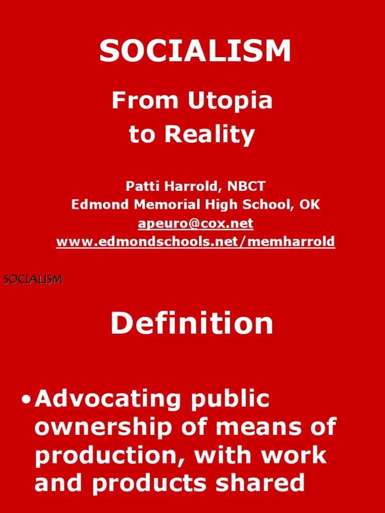 Socialism Utopia To Reality | PDF | Socialism | Karl Marx