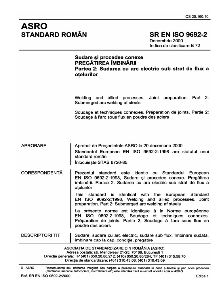 SR en Iso 9692 2 2000pdf PDF | PDF