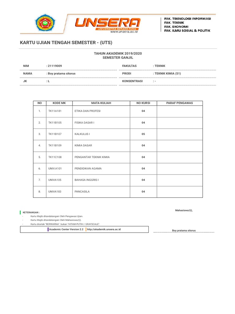 Akademik Unsera Ac Id | PDF