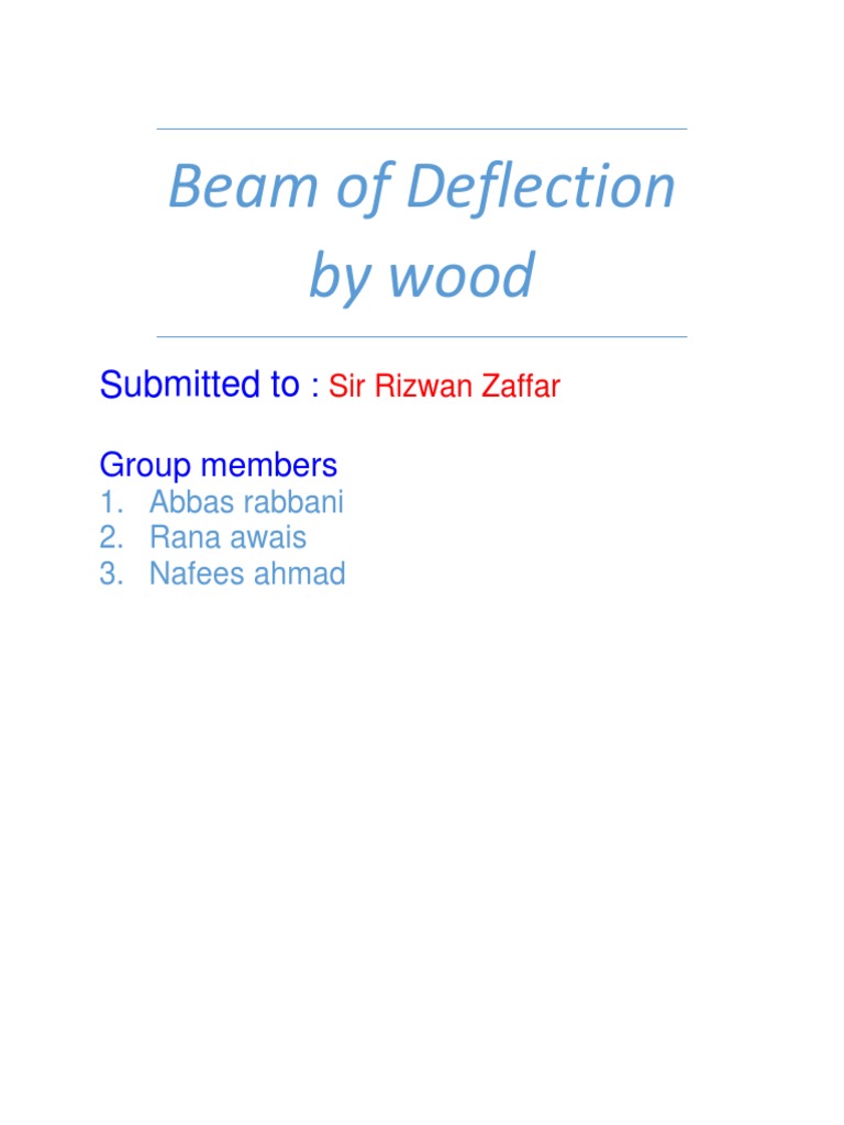 Beam of Deflection by Wood | PDF