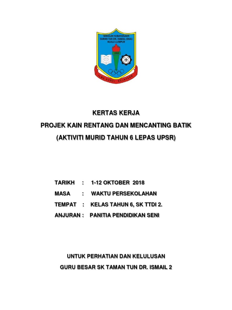 Kertas Kerja Projek Lepas Upsr | PDF