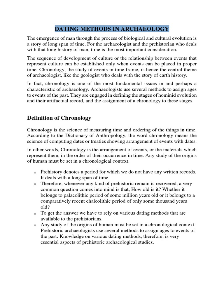 Dating the Past: An Overview of Key Absolute and Relative Dating ...