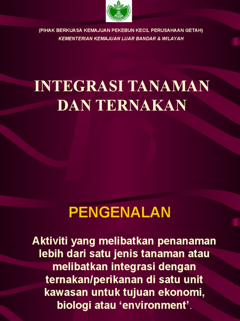 Integrasi Tanaman Dan Ternakan | PDF