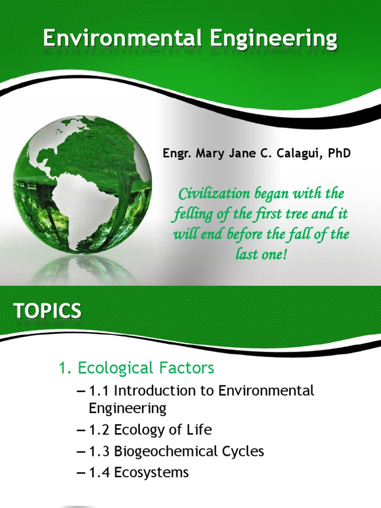 Introduction To Environmental Engineering | PDF | Sustainability | Ecology