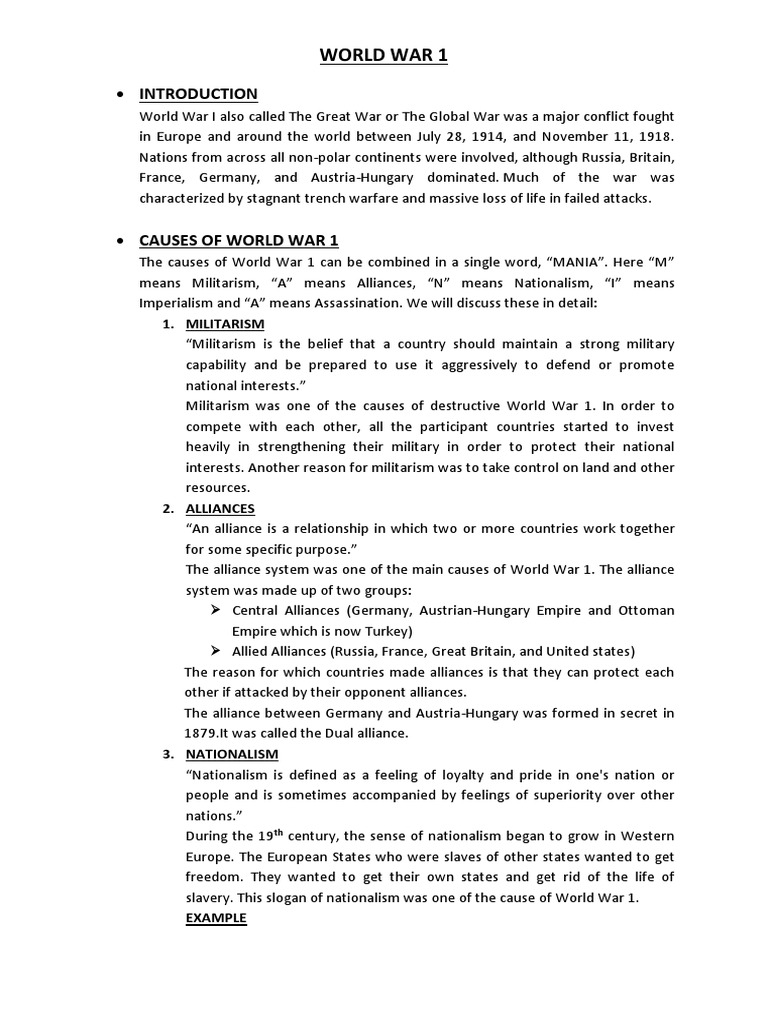 World War 1 | PDF | World War I | Austria Hungary