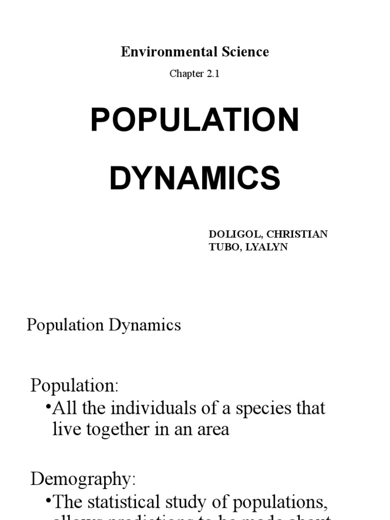 Population Dynamics.ppt | Population | Environmental Social Science