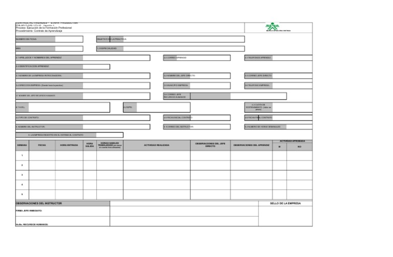 FORMATO BITACORA EN BLANCO Andrea | PDF | Informática y tecnología de ...