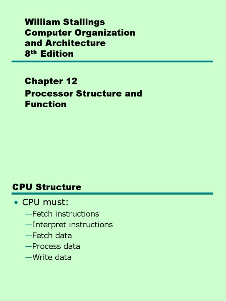 12 - Processor Structure and Function | PDF | Central Processing Unit | Cpu Cache