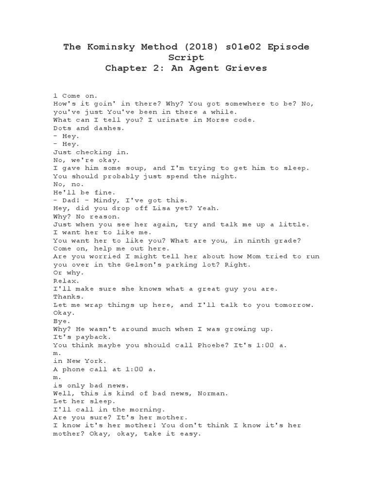 The Kominsky Method S01Ep02 | PDF