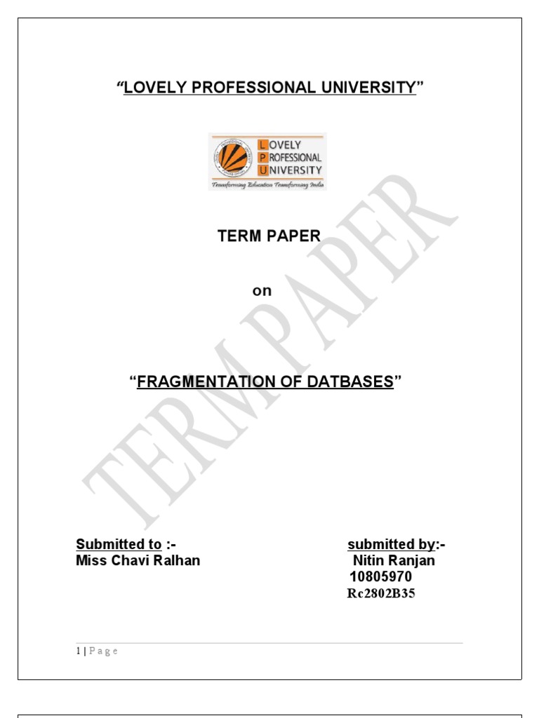 Fragmentation of Database Term Paper | PDF | Database Index | Microsoft Sql Server