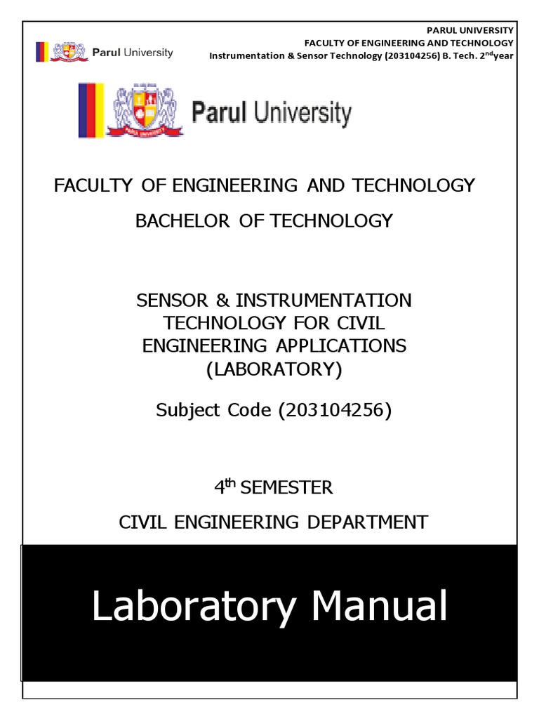 Laboratory Manual - P1 | PDF | Sensor | Electrical Engineering