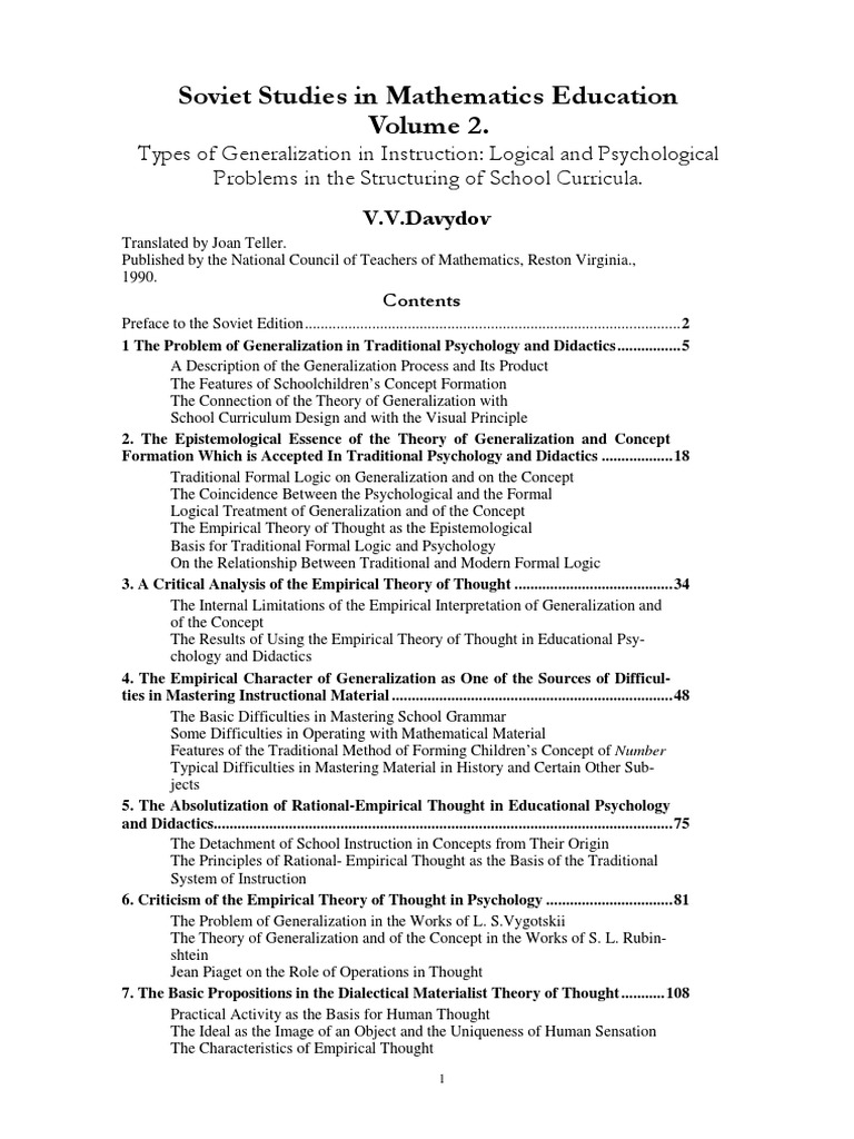 Generalization in Mathematics Education | PDF | Thought | Theory